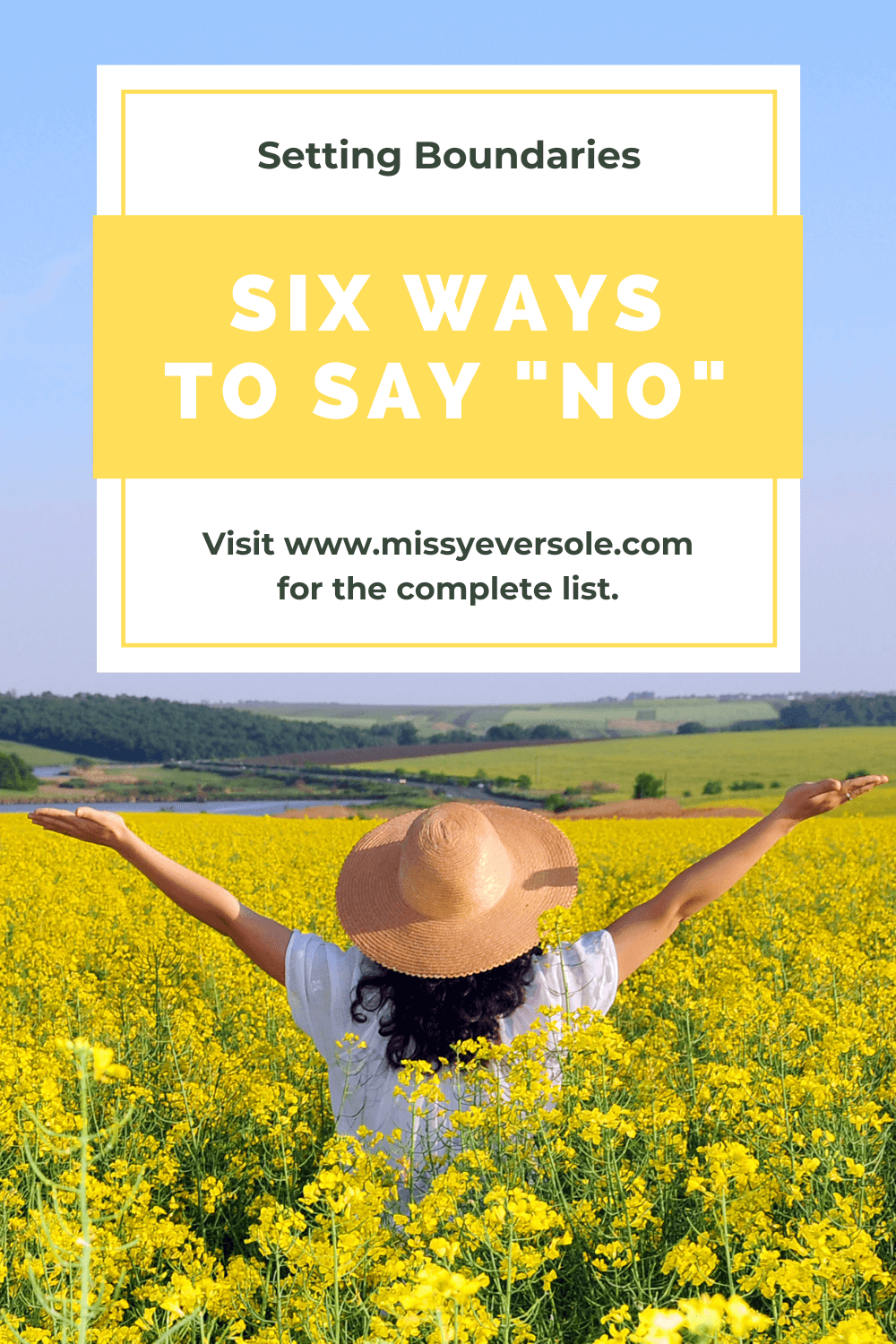 Setting Boundaries - Six Ways to Say No - Missy Eversole